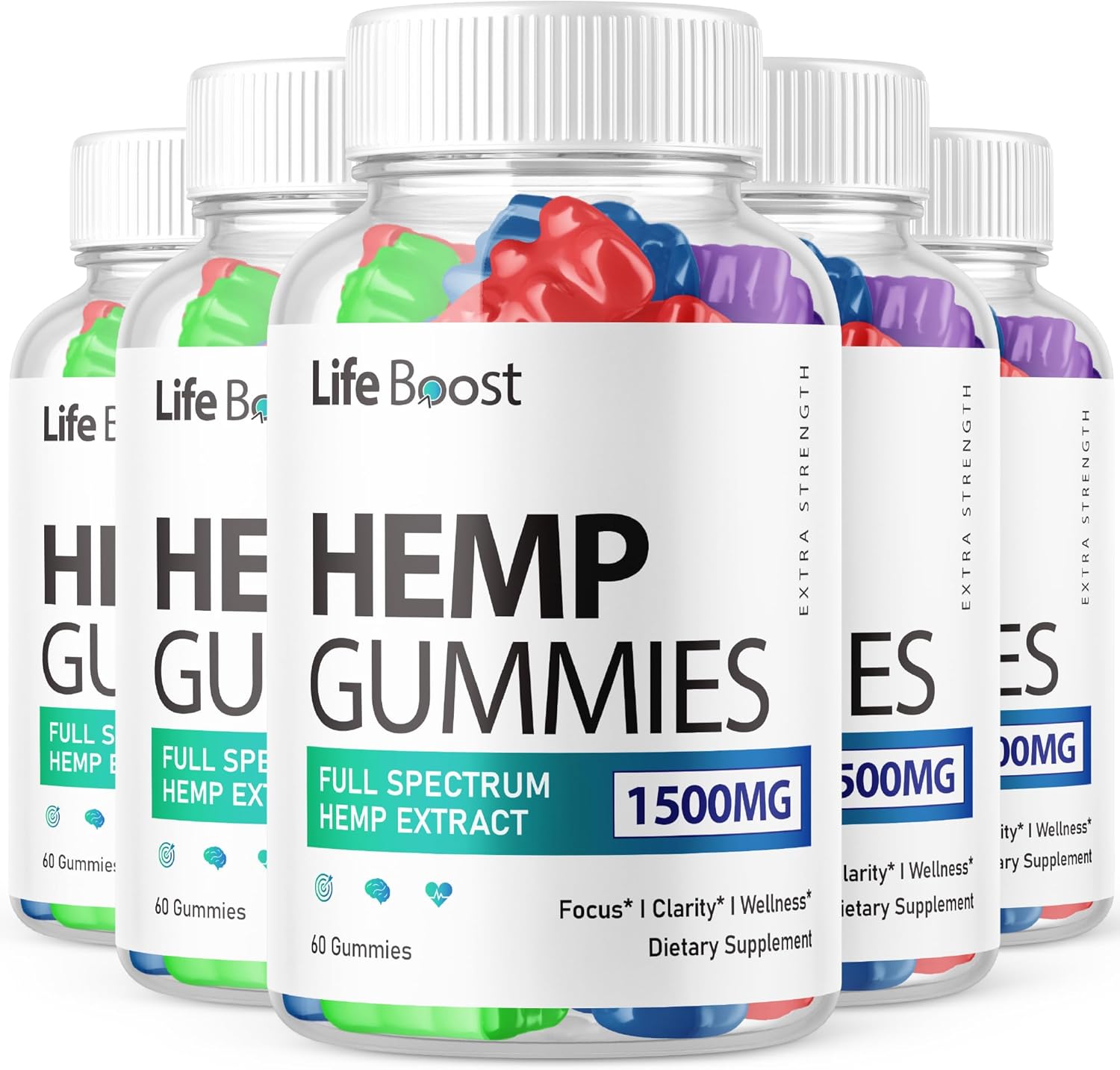 Amazon.com: (5 Pack) Life Boost Hemp Gummies Advanced Strength Performance Hemp Blend Formula ...