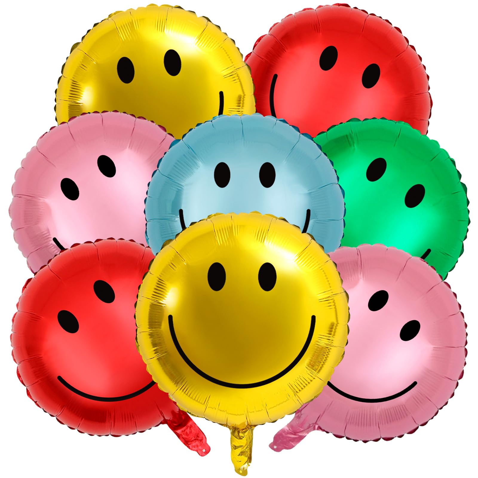 Amazon.com: JarThenaAMCS 20Pcs Smile Face Foil Balloons Assorted Colors ...