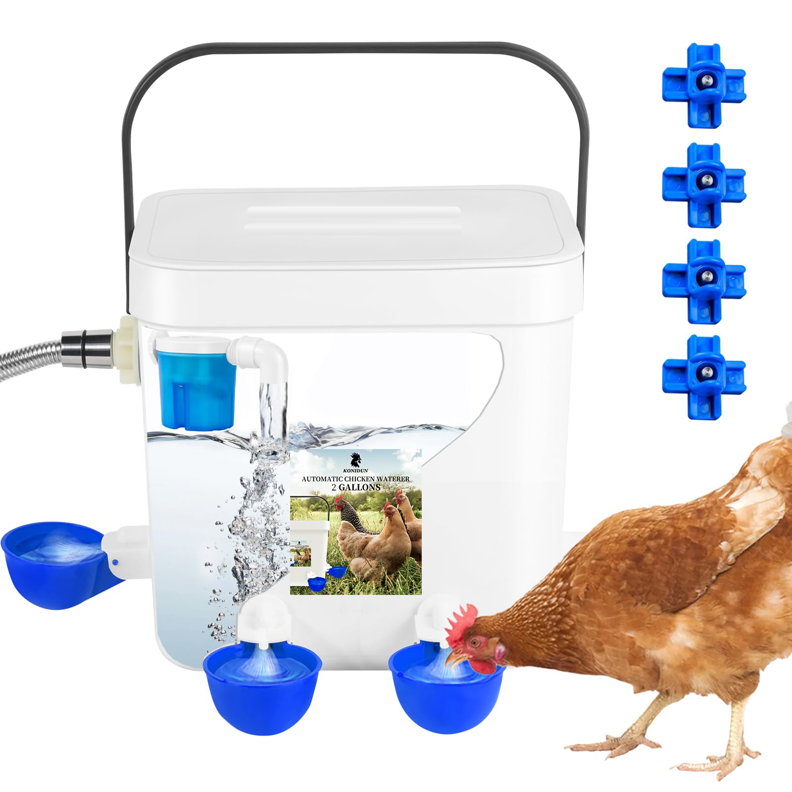 Amazon.com: KONIDUN Automatic Chicken Waterer with Filtering Function ...