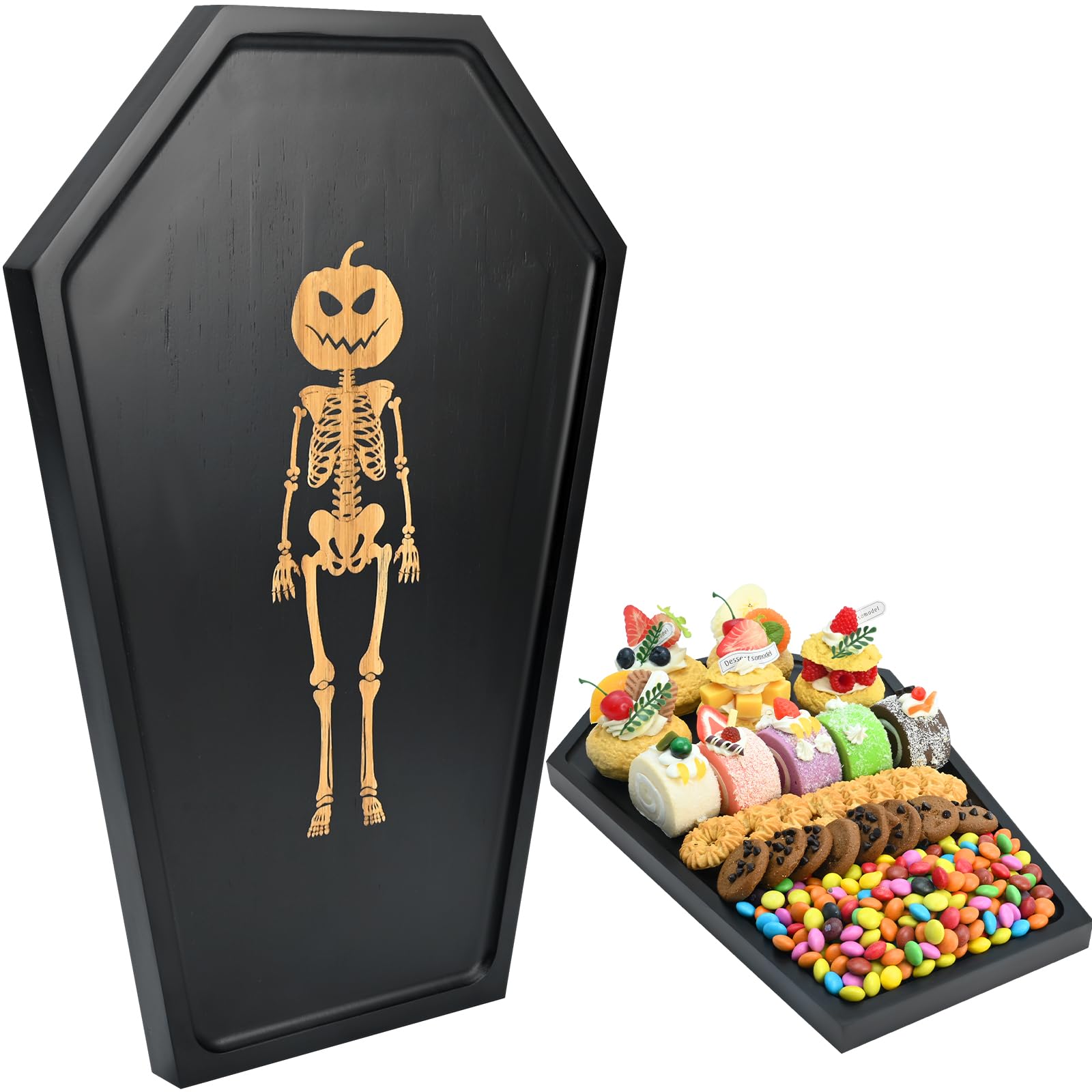 Amazon.com: Halloween Coffin Charcuterie Board 15.8'' Tall Goth Coffin ...