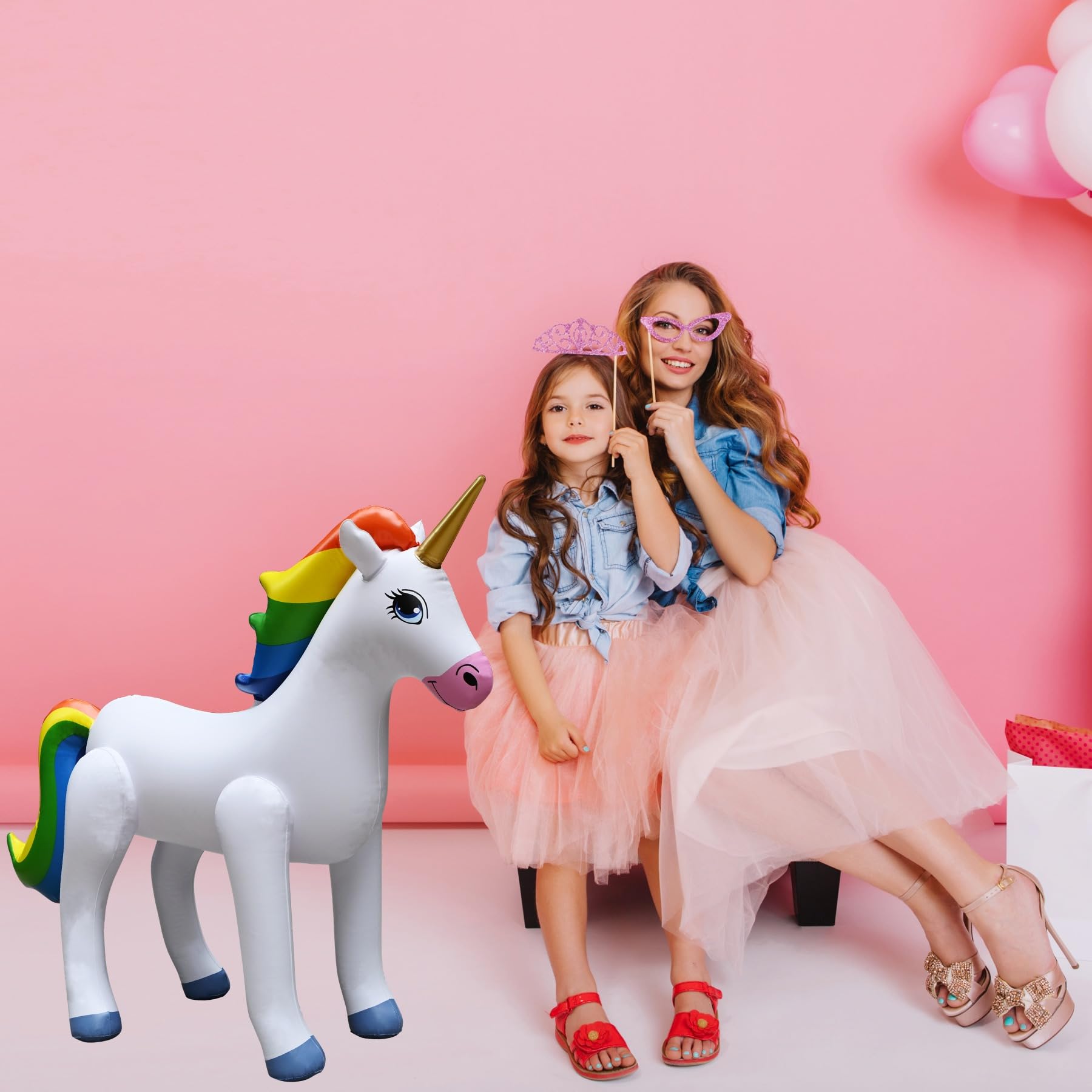Snapklik.com : Jet Creations Inflatable Standing Rainbow Unicorn