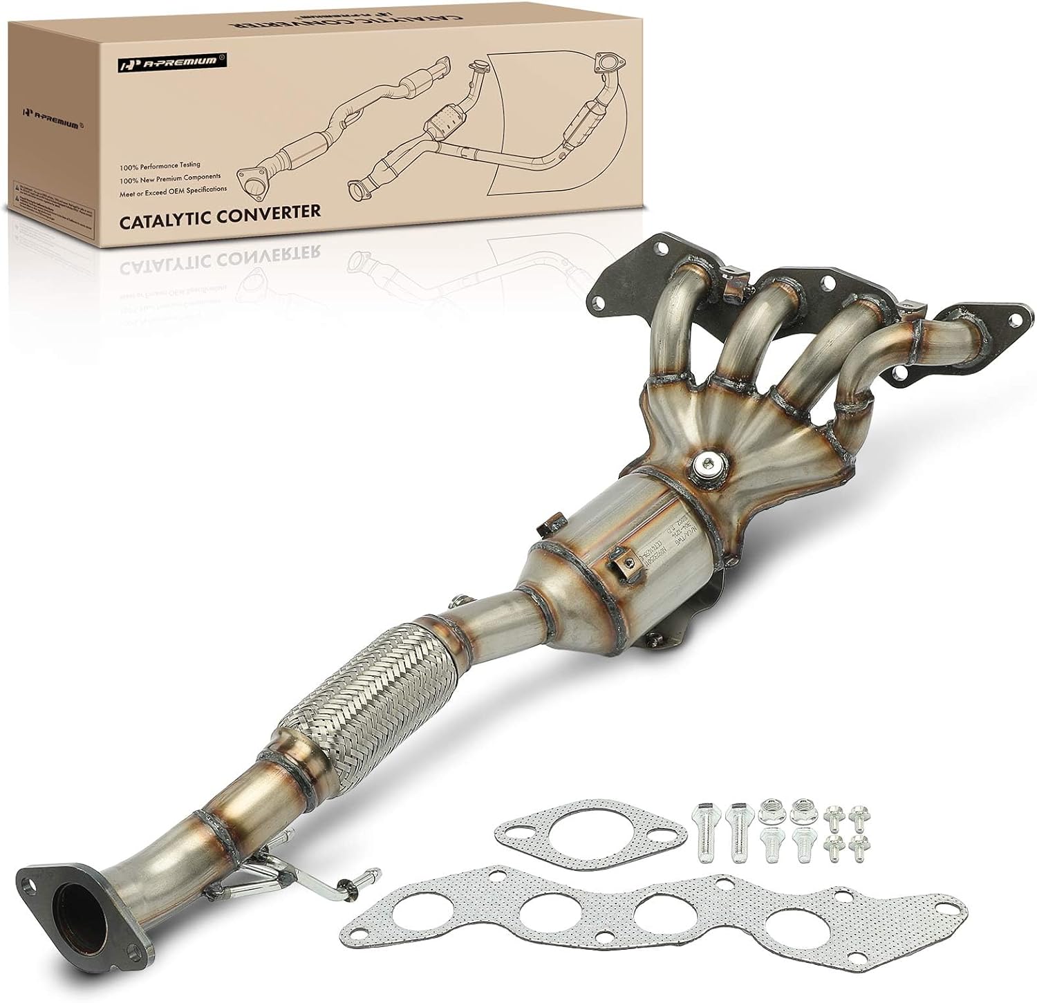 Amazon.com: A-Premium Front Exhaust Manifold Catalytic Converter Kit ...