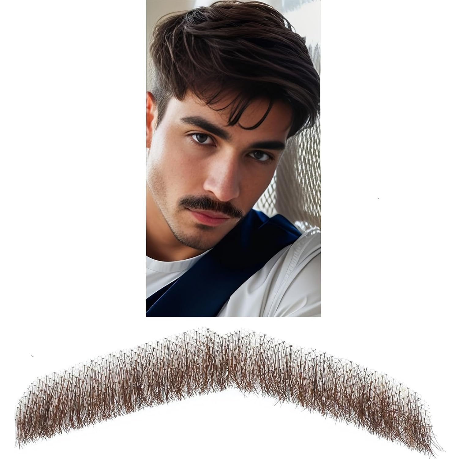 Amazon.com : Nescorner Men Fake Mustache, make up Fake Beard,Handmade ...
