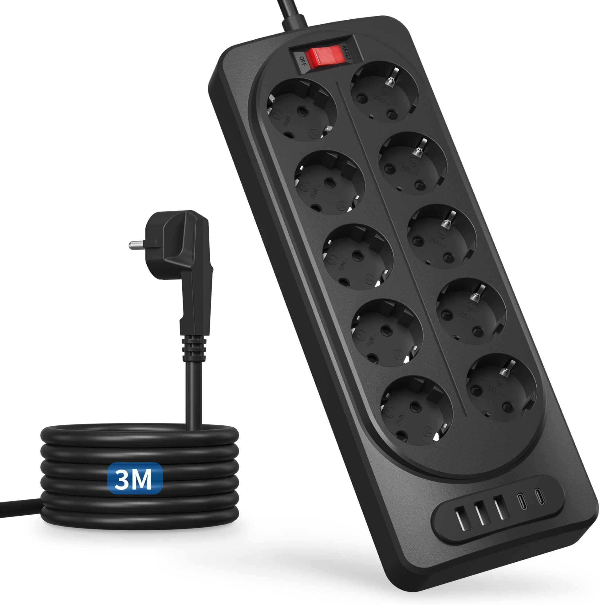 Regletas Enchufes USB C con Interruptores Independientes, Enchufe ...