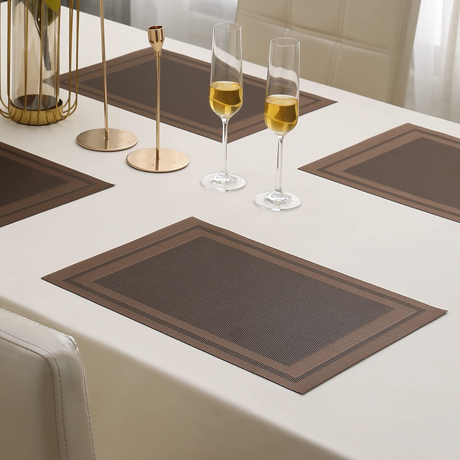 Buy Hokipo Pvc Set Of 4 Dining Table Mats - 45X30 Cm (Ar2750 ...