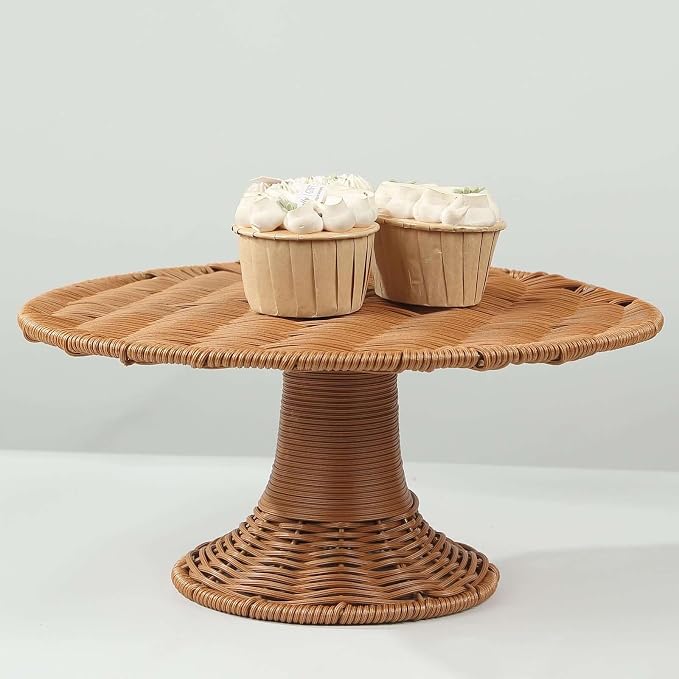 Amazon.com: Efavormart Natural Plastic Rattan Wicker Pedestal Cake ...