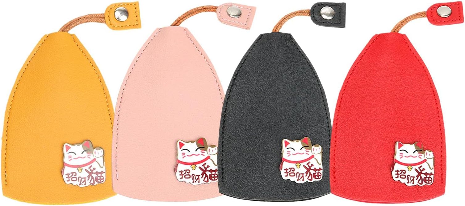 Amazon.com: DONGKER Pull Out Key Case,4 PCS PU Leather Car Key Case Not ...
