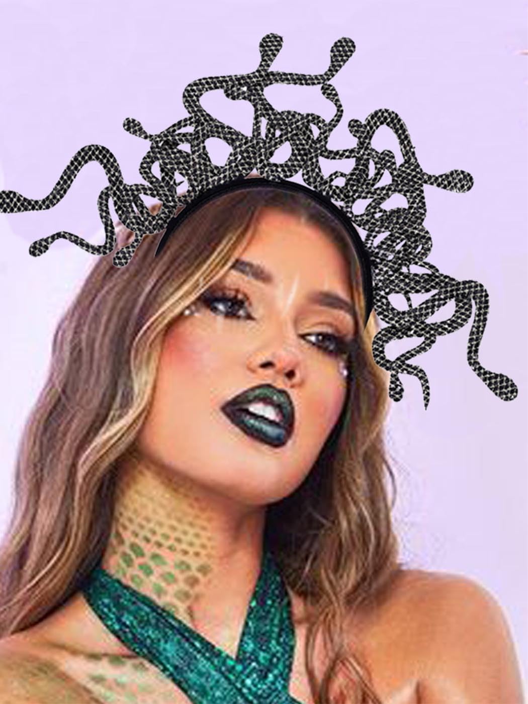 Amazon.com: Yean Medusa Snake Headband Black Snakes Costume Headpiece ...