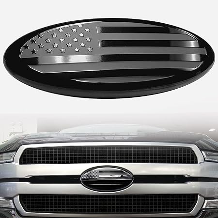 Amazon.com: 9 inch Ford Front Grille Tailgate Emblem, Black American ...