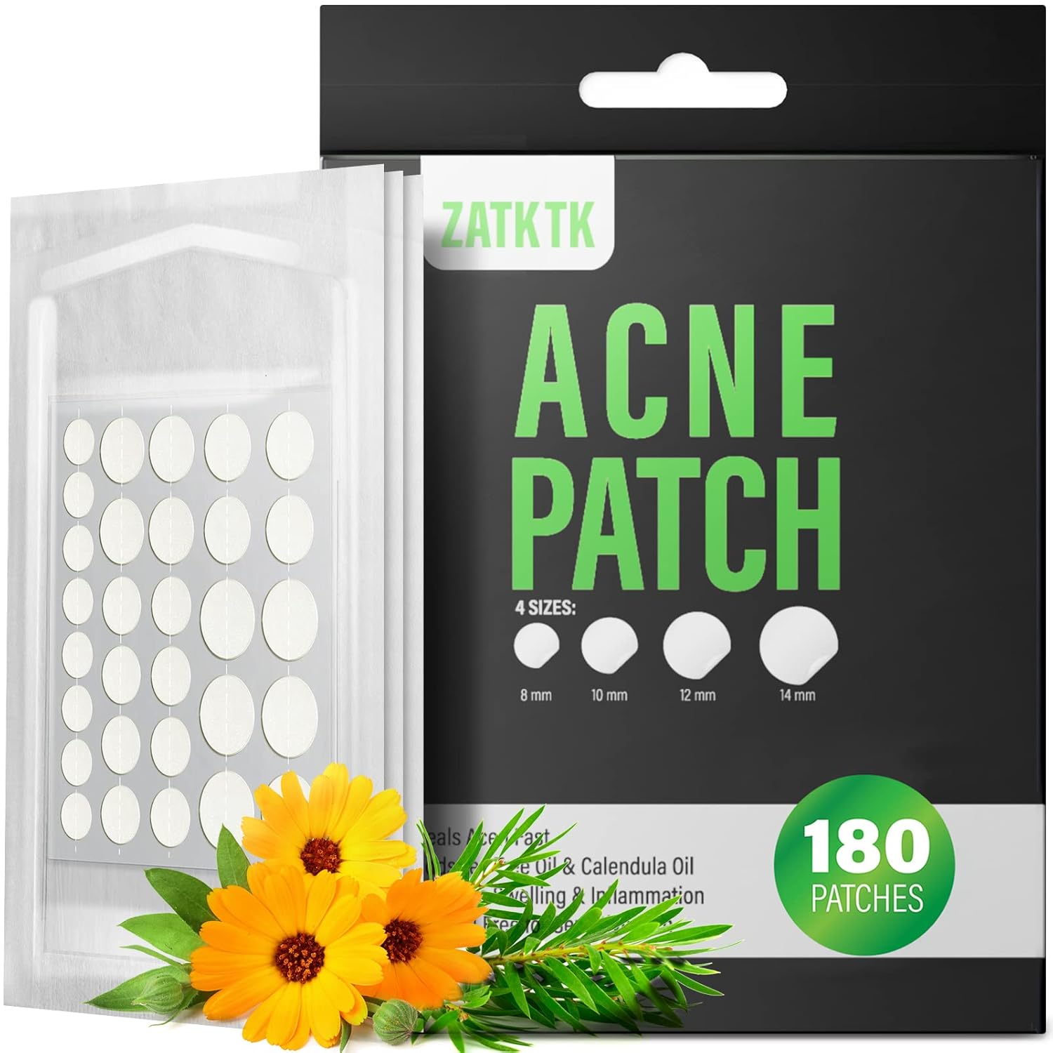 Amazon.com: ZATKTK Pimple Patches (4 Sizes 180 Patches), Acne Patches ...