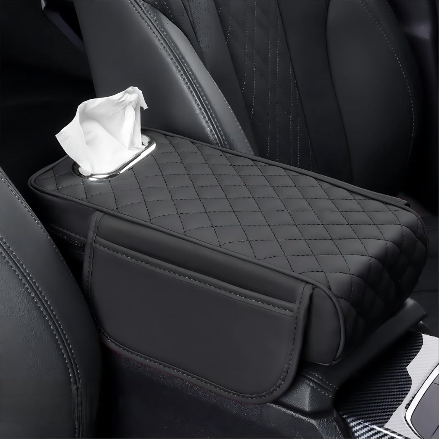 Amazon.com: Center Console Cover Arm Rest Cover Leather Car Armrest Box ...