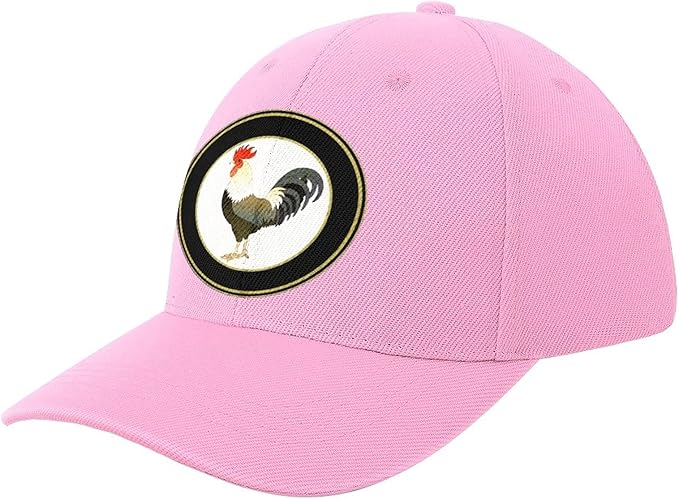 Baseball Cap Chicken Rooster Flat Baseball Cap Pink-Chicken Rooster ...