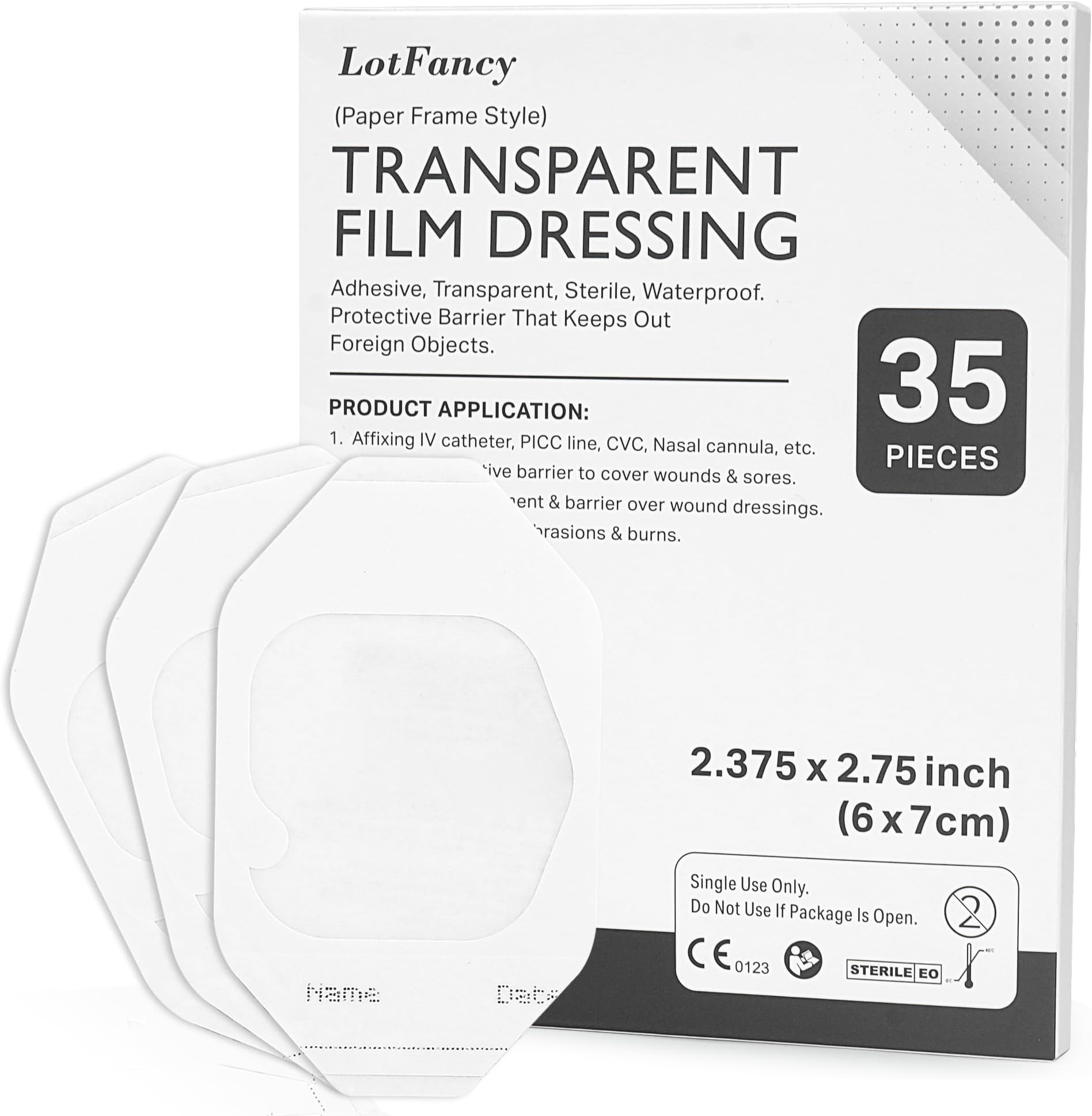 Amazon.com: LCH 50 Pack Transparent Film Dressing Waterproof, 2 Sizes ...