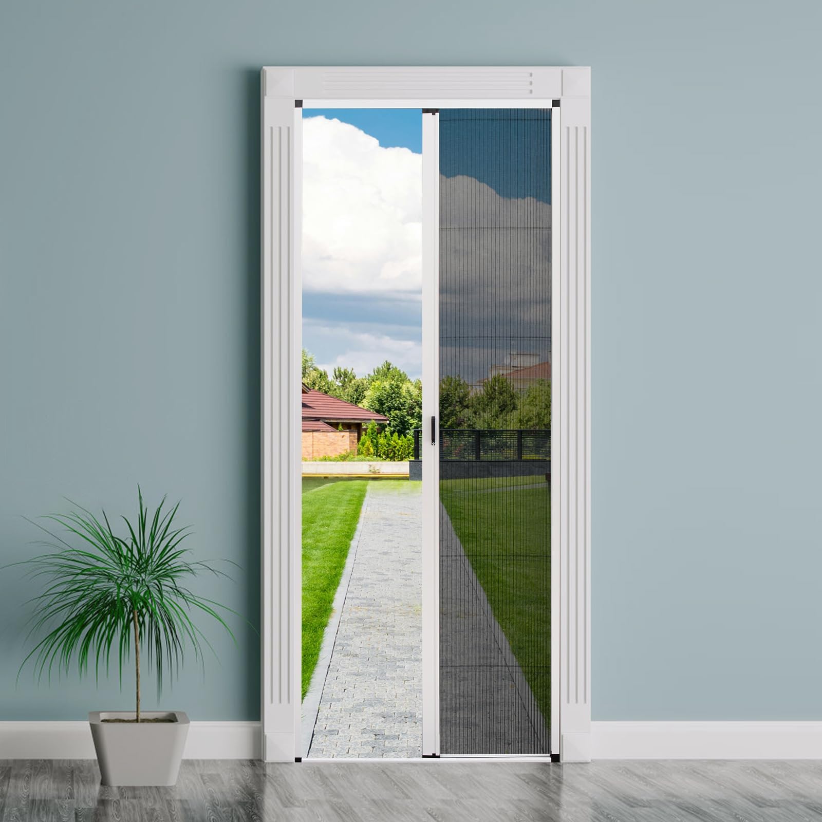 ROOMNEST Porte moustiquaire rétractable sans perçage, porte pliante ...