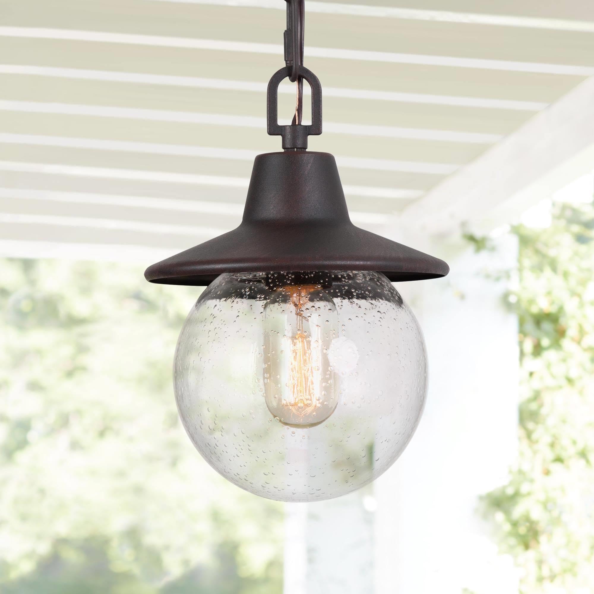 KSANA Globe Outdoor Pendant Light Fixture, Farmhouse Exterior Lights ...
