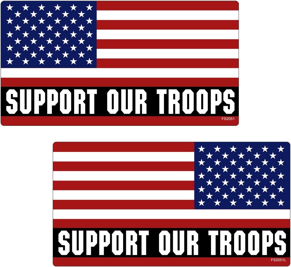 Amazon.com: Support Our Troops USA Flag Mirror 2 Pack Stickers # ...