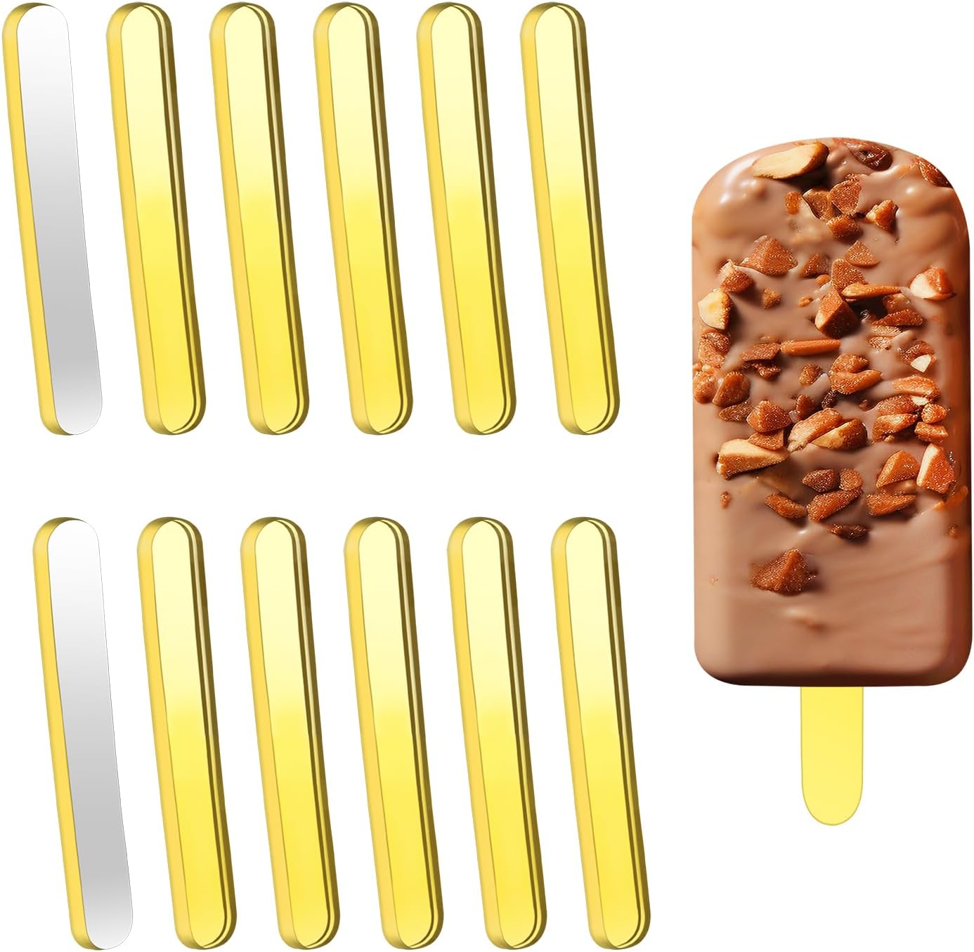 Amazon.com: Mini Skater 30pcs Mirror Acrylic Cakesicle Stick Ice Cream ...
