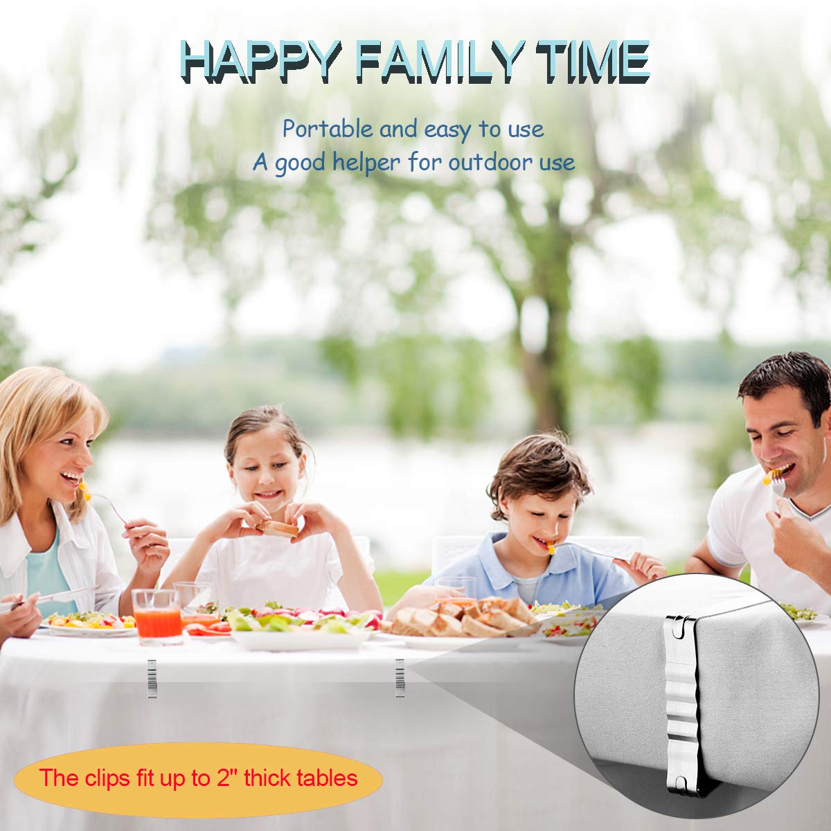 Snapklik.com : Picnic Tablecloth Clips Holders Outdoor Table Cloth ...