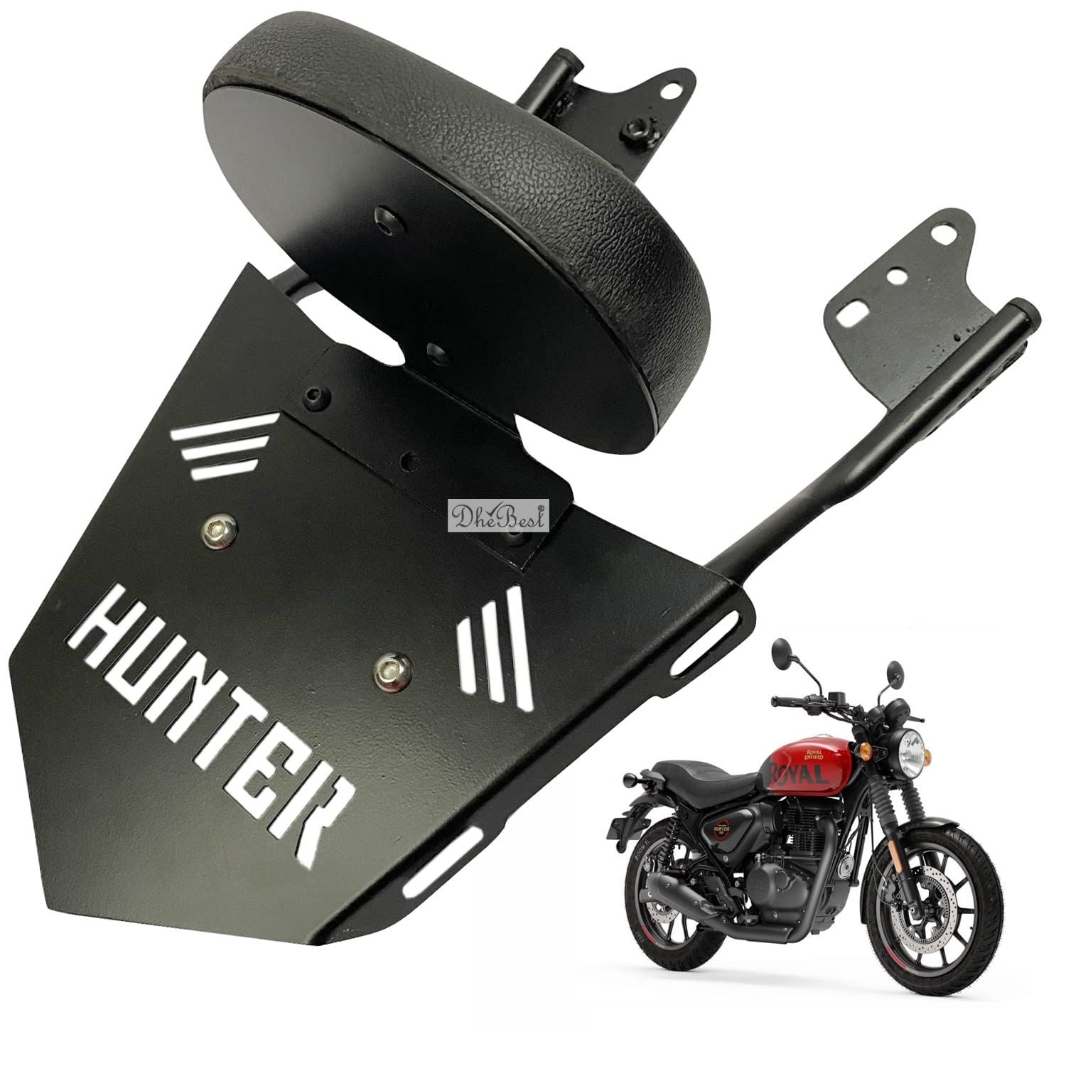 Dhe Best Bike Backrest Support Pillion Black Cushion Back Rest Black ...