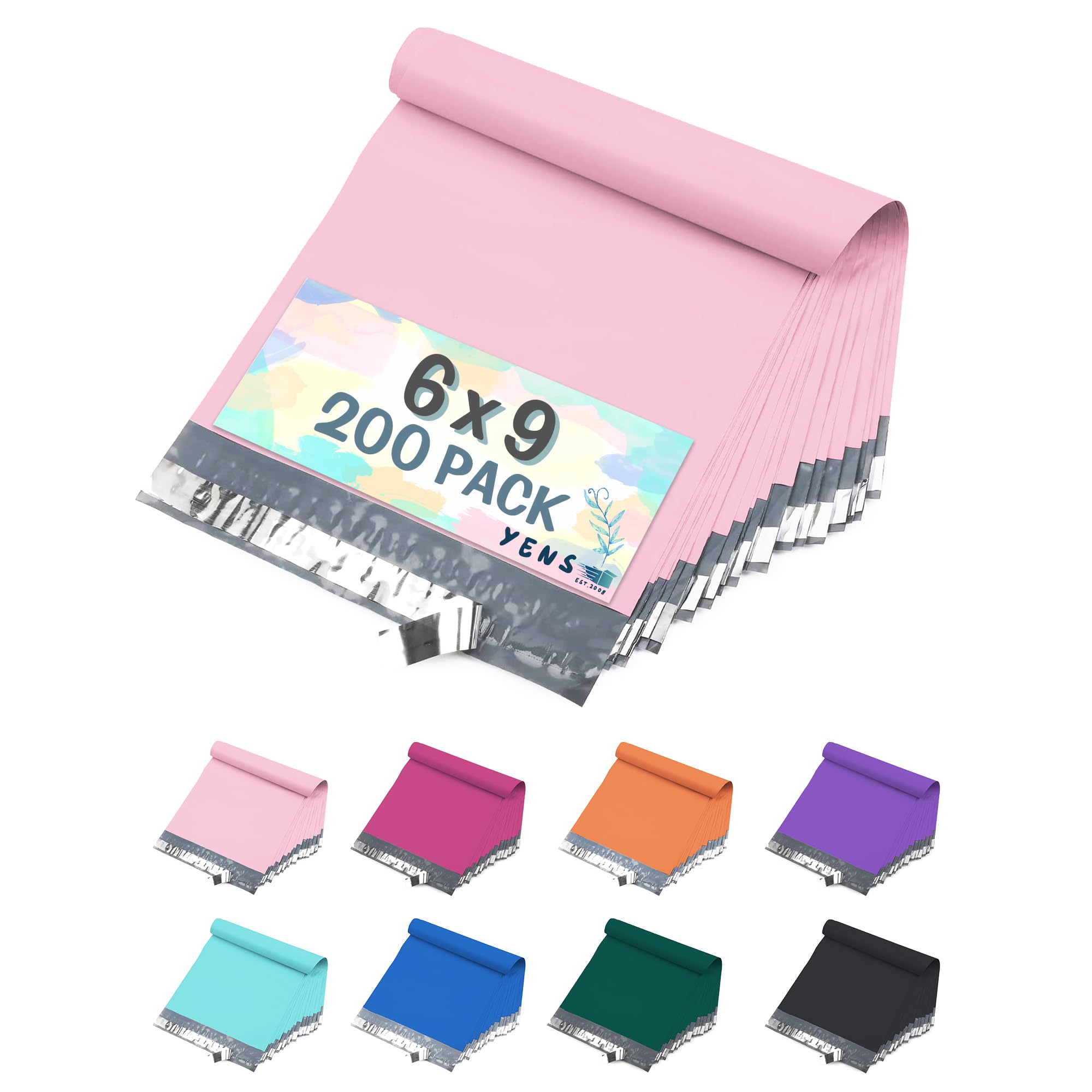 Amazon.com : Yens Poly Mailers 6X9 200 Pack Light Pink,Strong Self Seal ...