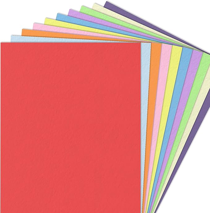 10 Colours, A4 120gsm Coloured Art Paper - Assorted Pack, 100 sheets ...