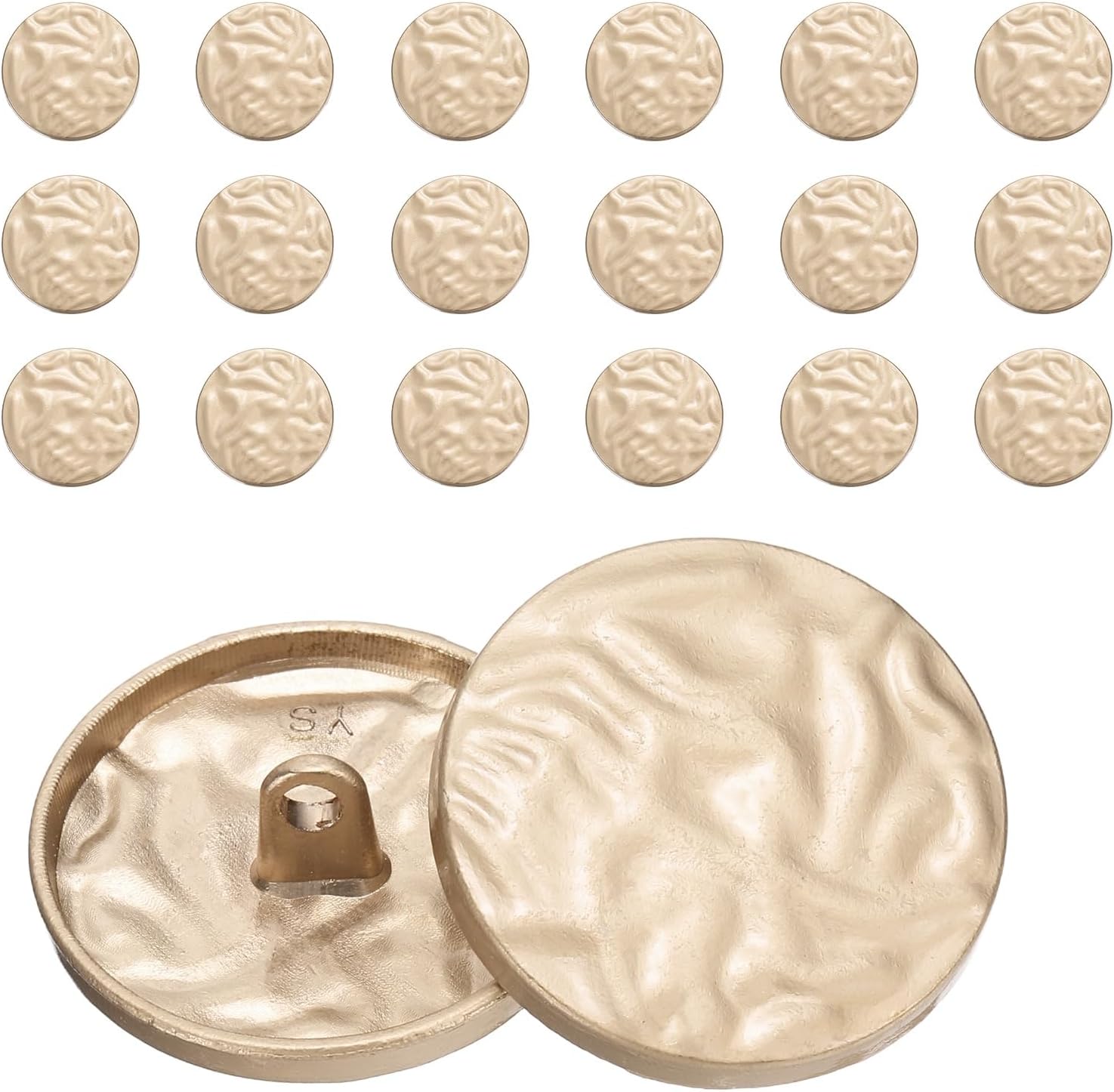 Amazon.com: uxcell 20pcs Metal Shank Wrinkle Gold Buttons, 28mm/1.1inch ...