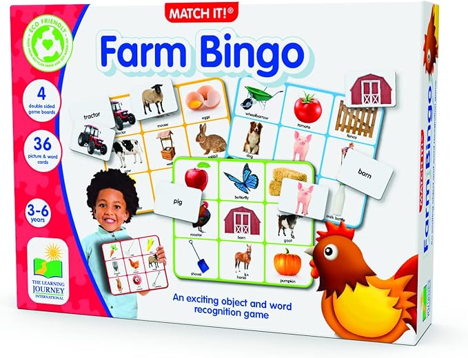 The Learning Journey: Match It! Bingo - Farm - Reading Game for ...