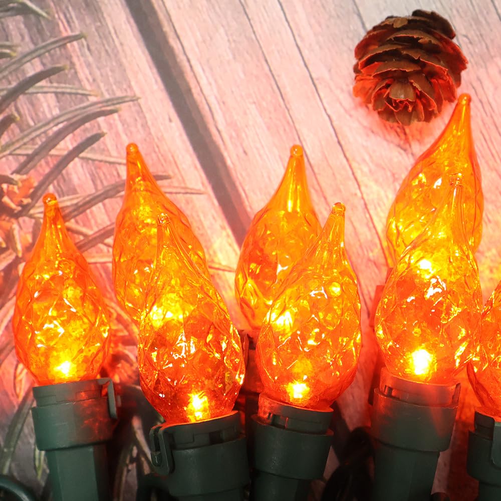 Amazon.com : novrose Orange Halloween String Lights 19ft, 70 LEDs C5 ...