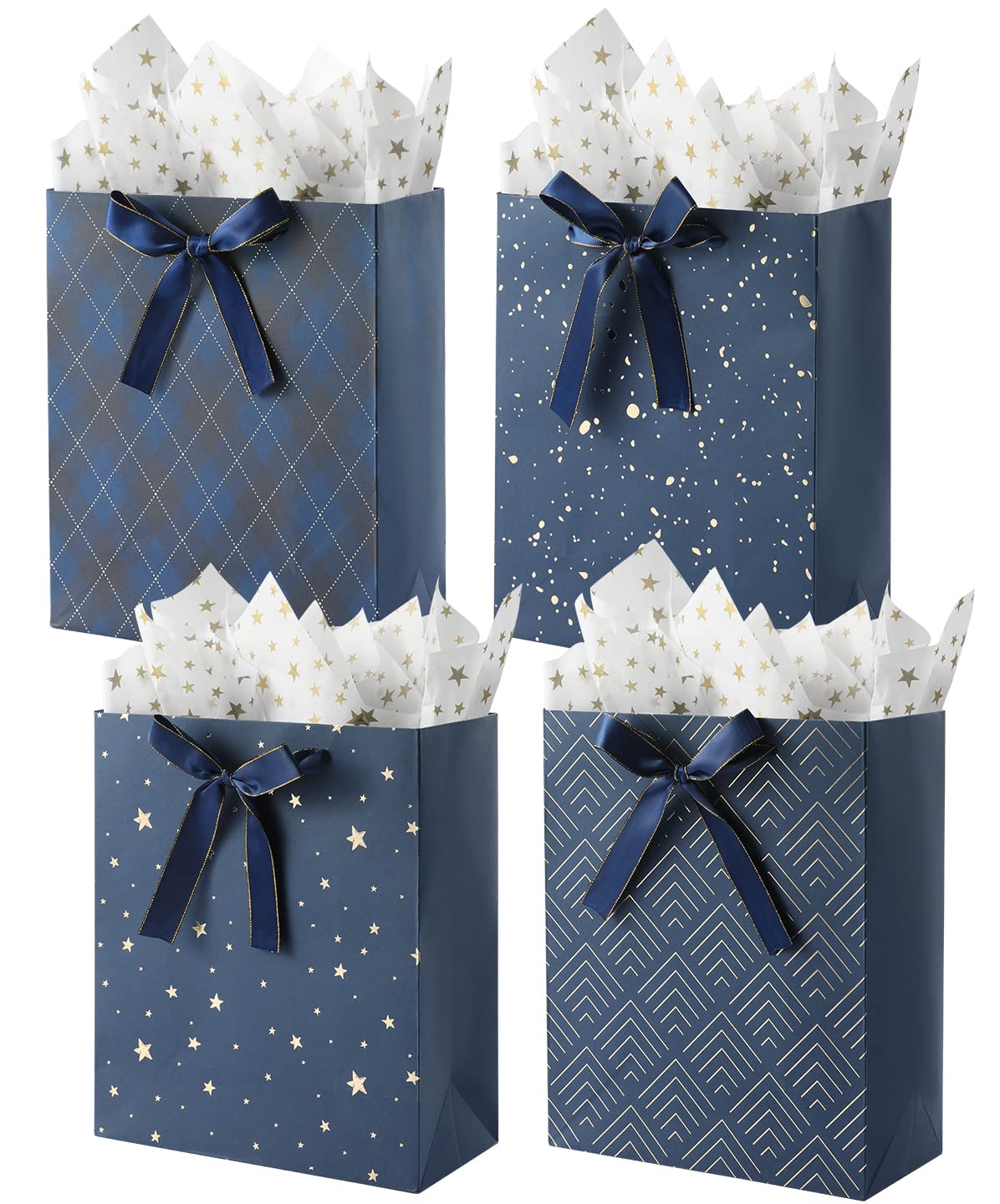 Amazon.com: KomoLeay 4 Pack 13" Large Size Gift Bags Assorted Premium ...