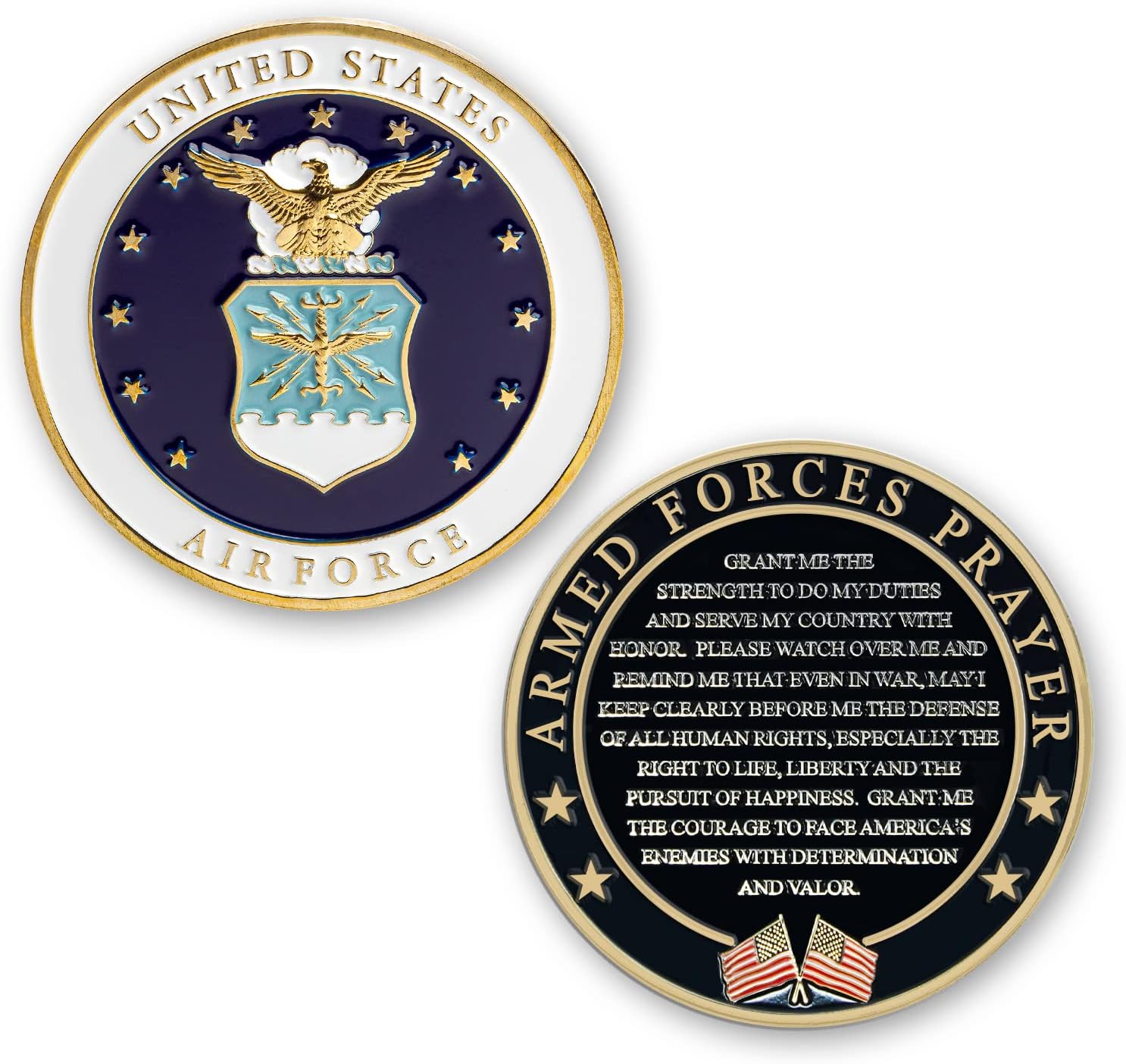 Amazon.com: Air Force Armed Forces Prayer Coin - USAF Valor Challenge ...