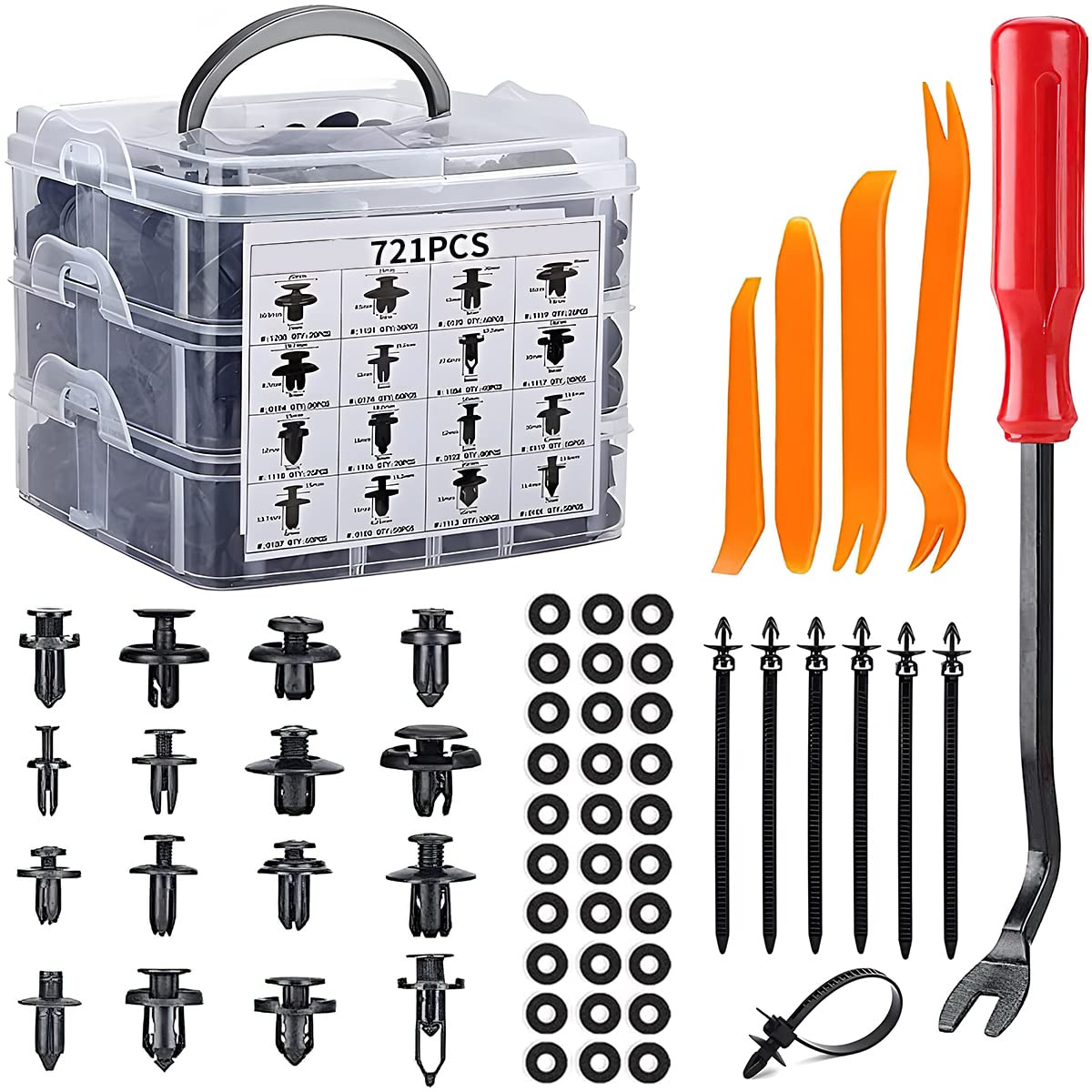 721 Piezas Grapas Automotrices,Clips de Retención de Coche y Removedor ...