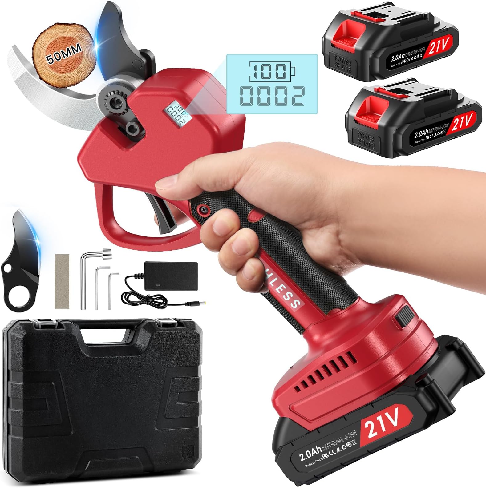 OUTIGO Sécateur Électrique Sans fil, 40mm Secateur Electrique 6000 mAh ...