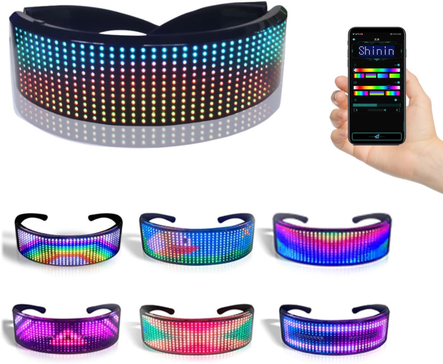 Amazon.com: Customizable LED Light Up Glasses with Bluetooth, Wireless ...