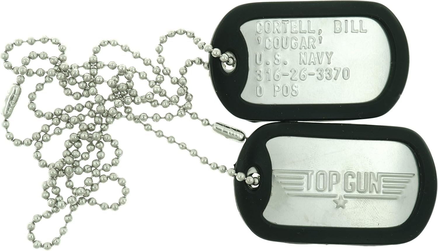Amazon.com: Bill"Cougar" Cortell Stainless Steel Military Dog Tag Set ...