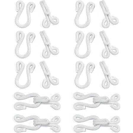 10 Sets White Covered Hook and Eye Fastenings Sewing Closure for Fur ...