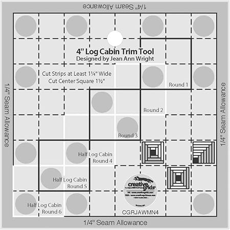Amazon.com : Creative Grids Log Cabin Trim Tool for 8in Finished Blocks ...