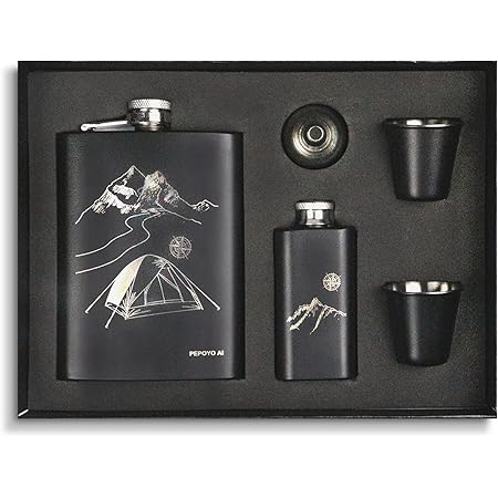 Amazon.com | Hip Flask Set Stainless Steel Flask of Gifts for Men 8OZ ...