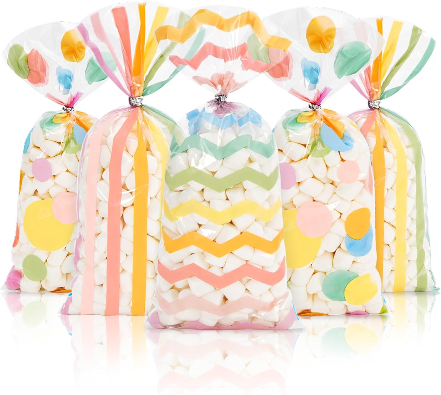 Amazon.com: Whaline 160 Pcs Easter Cellophane Treat Bags Pastel Cello ...