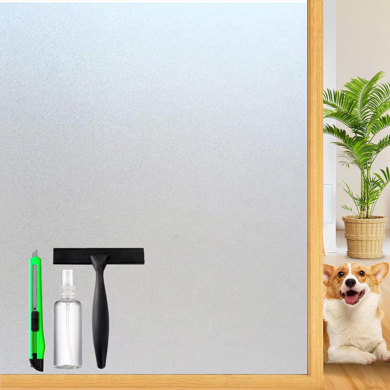 Amazon.com: Frosted Glass Window Film Decorative with Reference Cutting ...