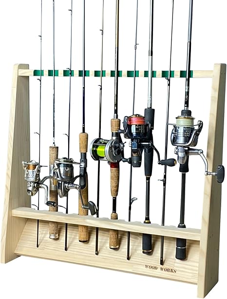 Amazon.co.jp: Fishing Rod Stand, One - Sided 10 Fishing Rods ...