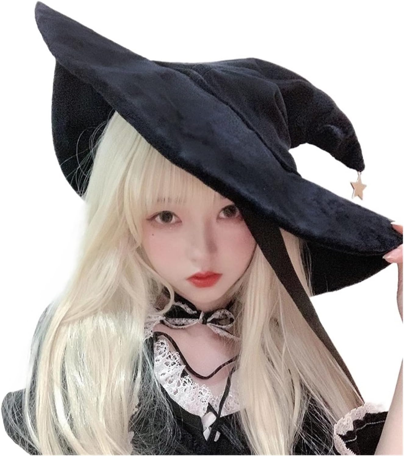 Amazon.com: Aetygh Womens Witch Hat, Lolita Star Magic Girl Wizard Hats ...