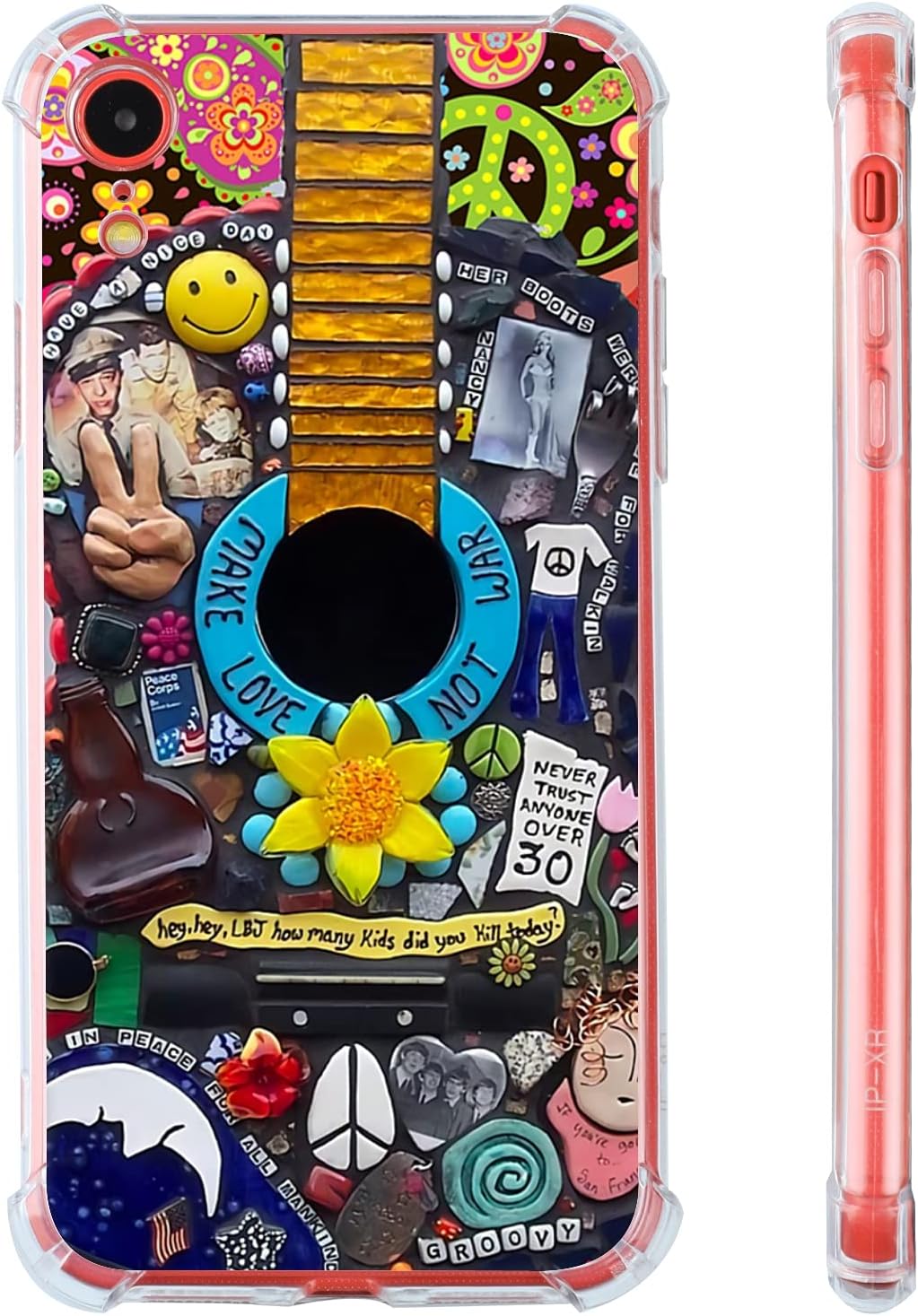 Amazon.com: Hippie Phone Case for iPhone XR,Cute Hippie Colorful ...