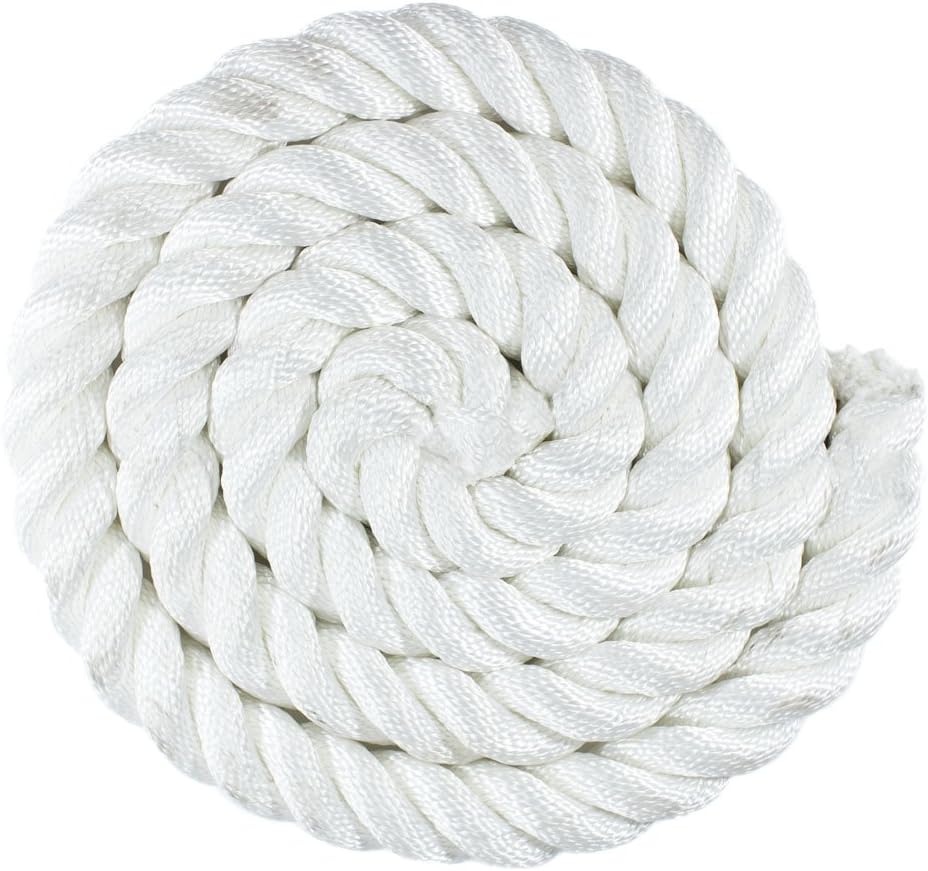 Premium White Twisted Nylon Rope (2 Inch x 25 Feet) - Multipurpose ...