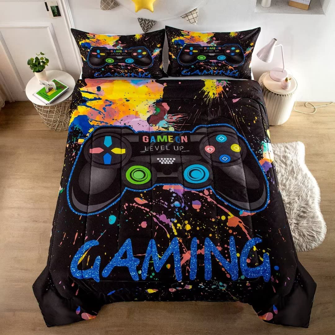 GRAT TIOC Gamer Comforter Sets for Teen Boys,Gaming Bedding Sets Twin ...