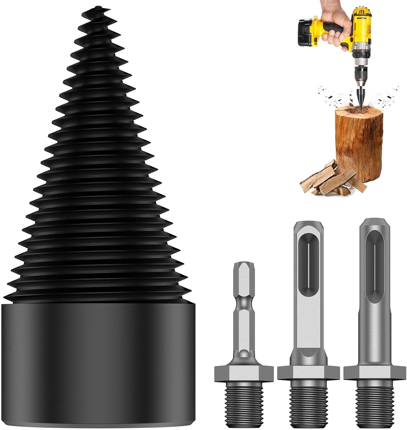 Firewood Log Splitter, 32mm 42mm High-Carbon Steel Easy Split Drill Bit ...