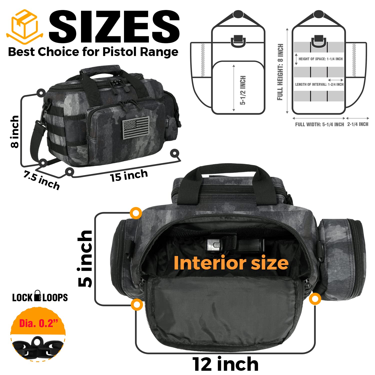 Snapklik.com : DBTAC Gun Range Bag Small Tactical 2x Pistol Shooting ...