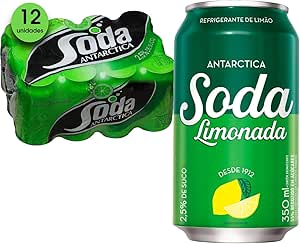 Refrigerante Soda Limonada ANTARCTICA Lata 350ml (12 Latas) : Amazon ...