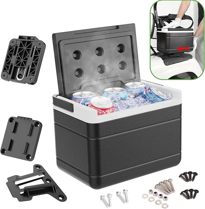 10L0L Golf Cart Cooler with Mounting Bracket Kit Caddy Fits Yamaha Club ...