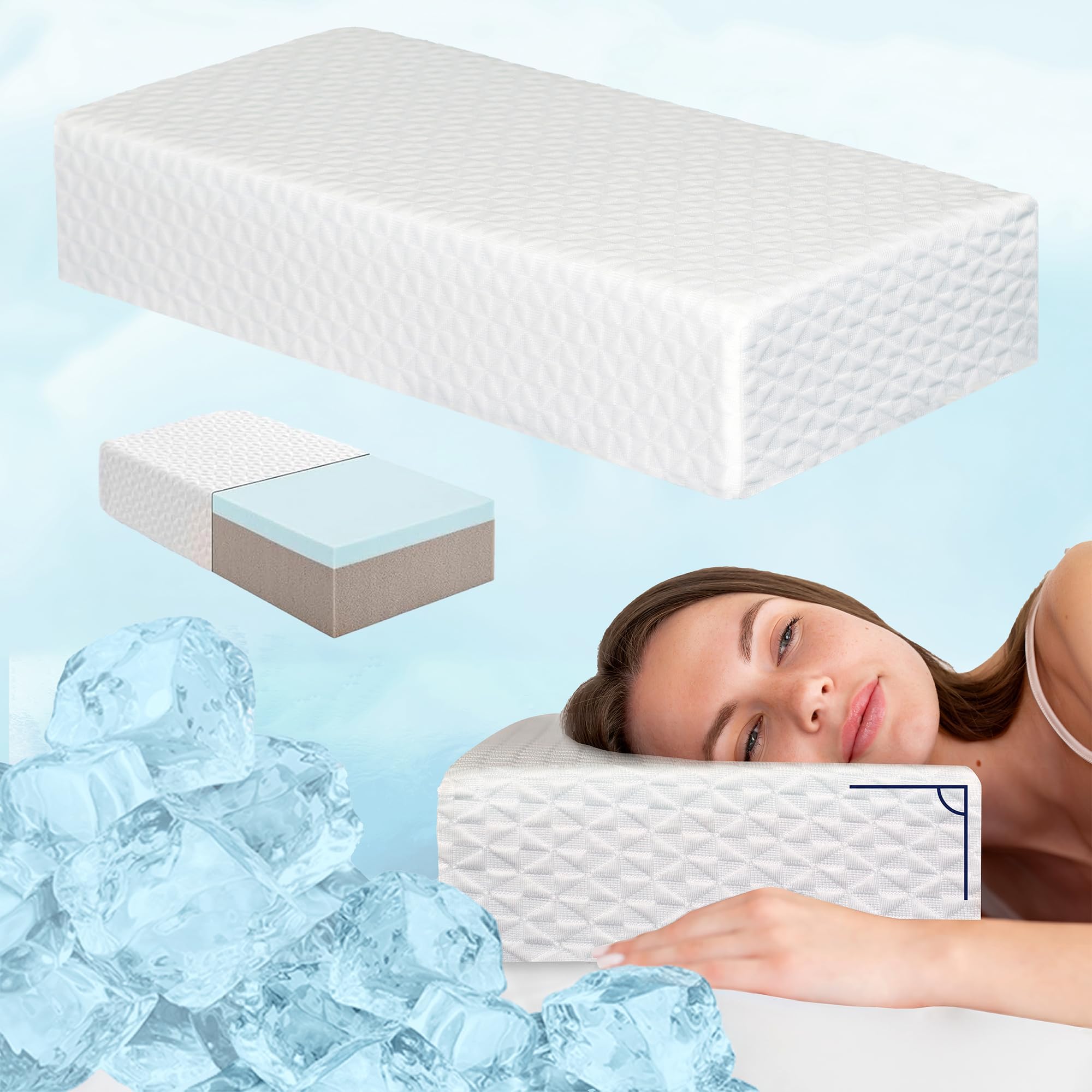 Amazon.com: The Cube Memory Foam Square Pillow for Side Sleepers ...