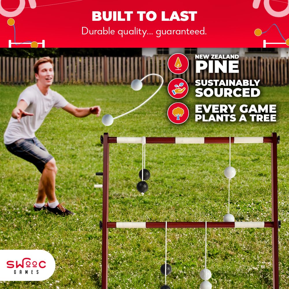 Snapklik.com : SWOOC Games - Premium Wooden Ladder Ball Game Set ...